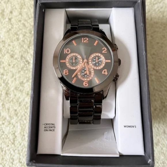 Mossimo Supply Co. | Accessories | Charcoal Watch With Rhinestones And ...